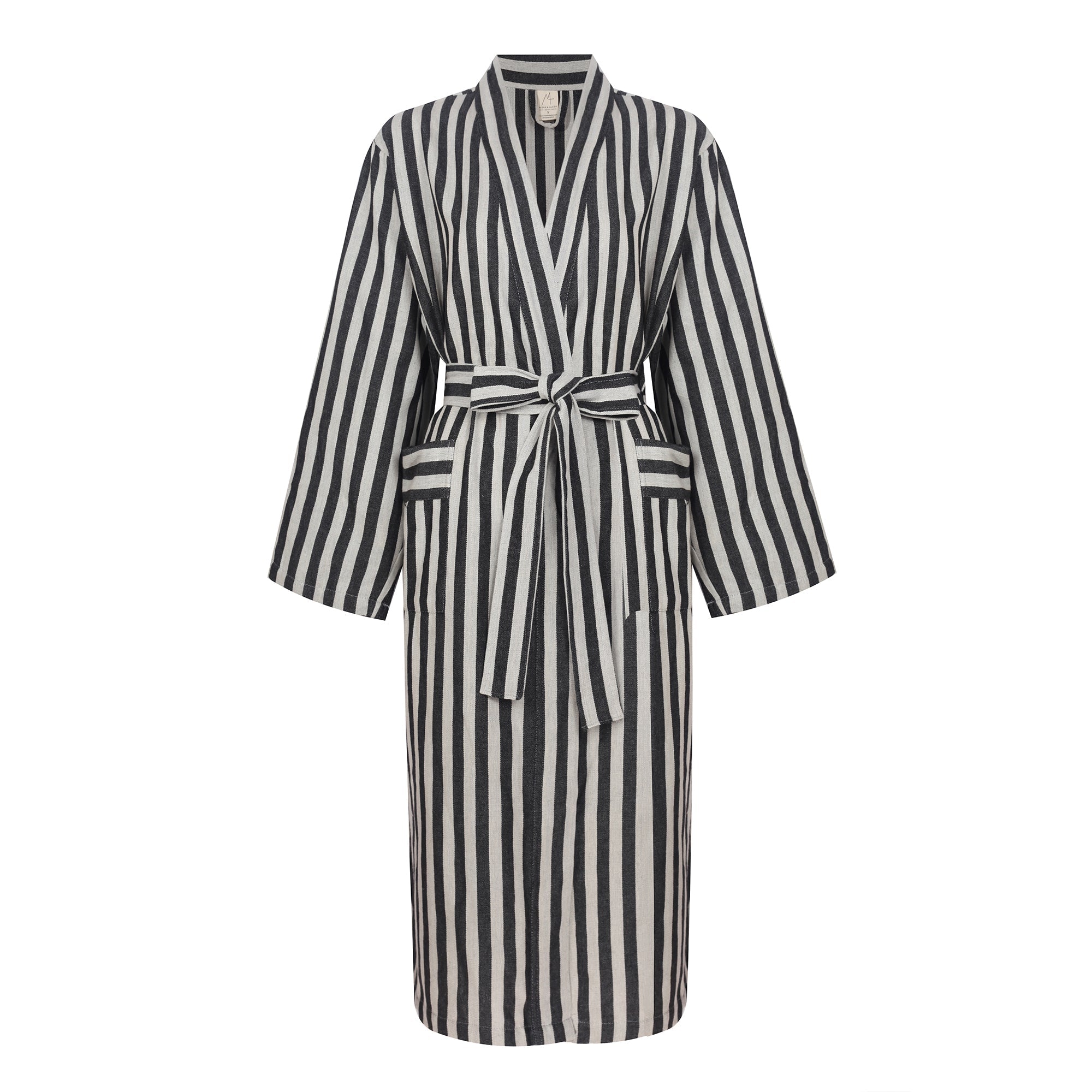 Turkish Linen Robe - Black Stripe | Obakki – Fairmont Store US